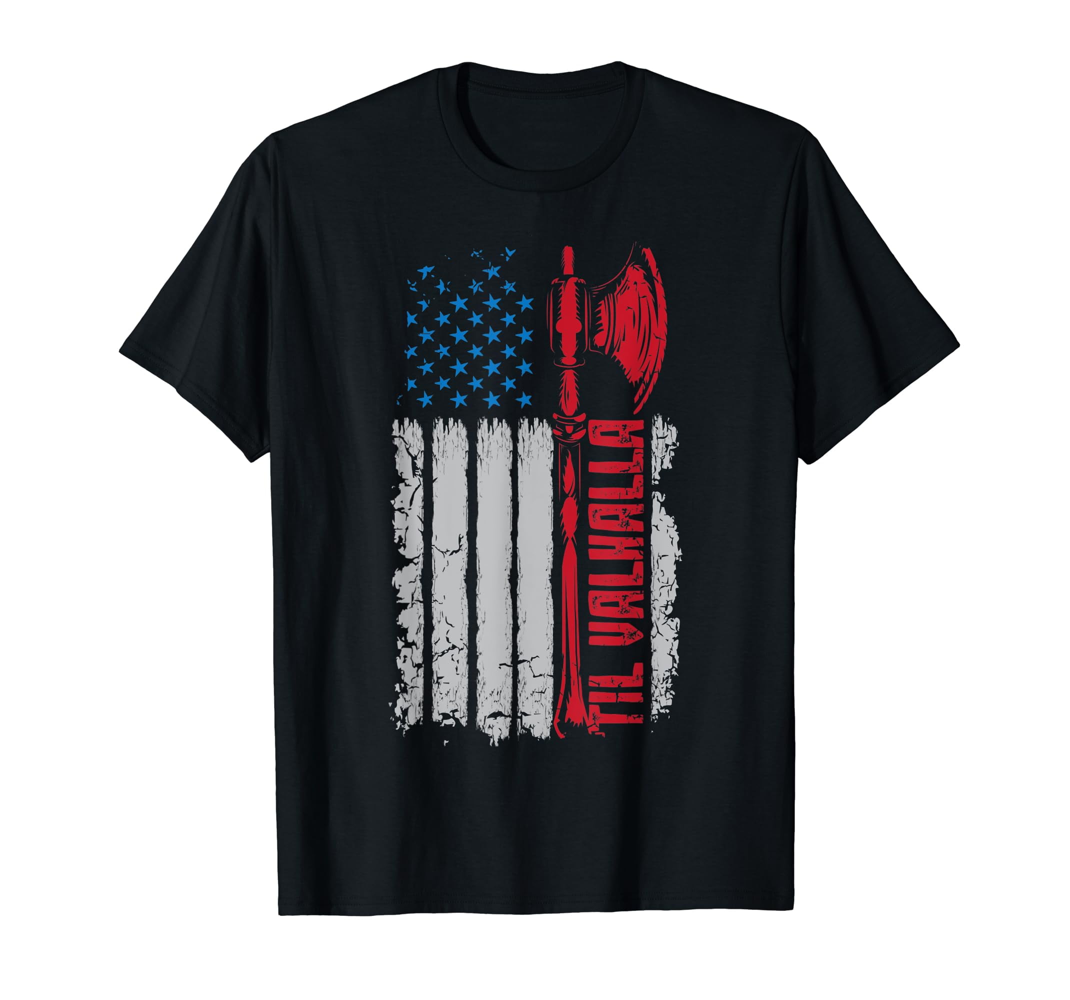 Vikings Shirt - Til Valhalla - Patriotic Viking US Flag T-Shirt ...