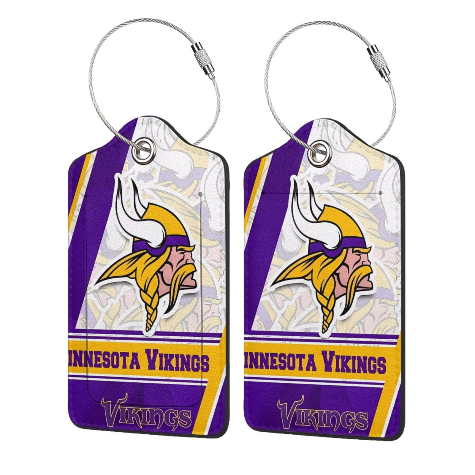 Vikings Stainless Steel Leather Luggage Tag Hang Tag, Unisex Luggage ...