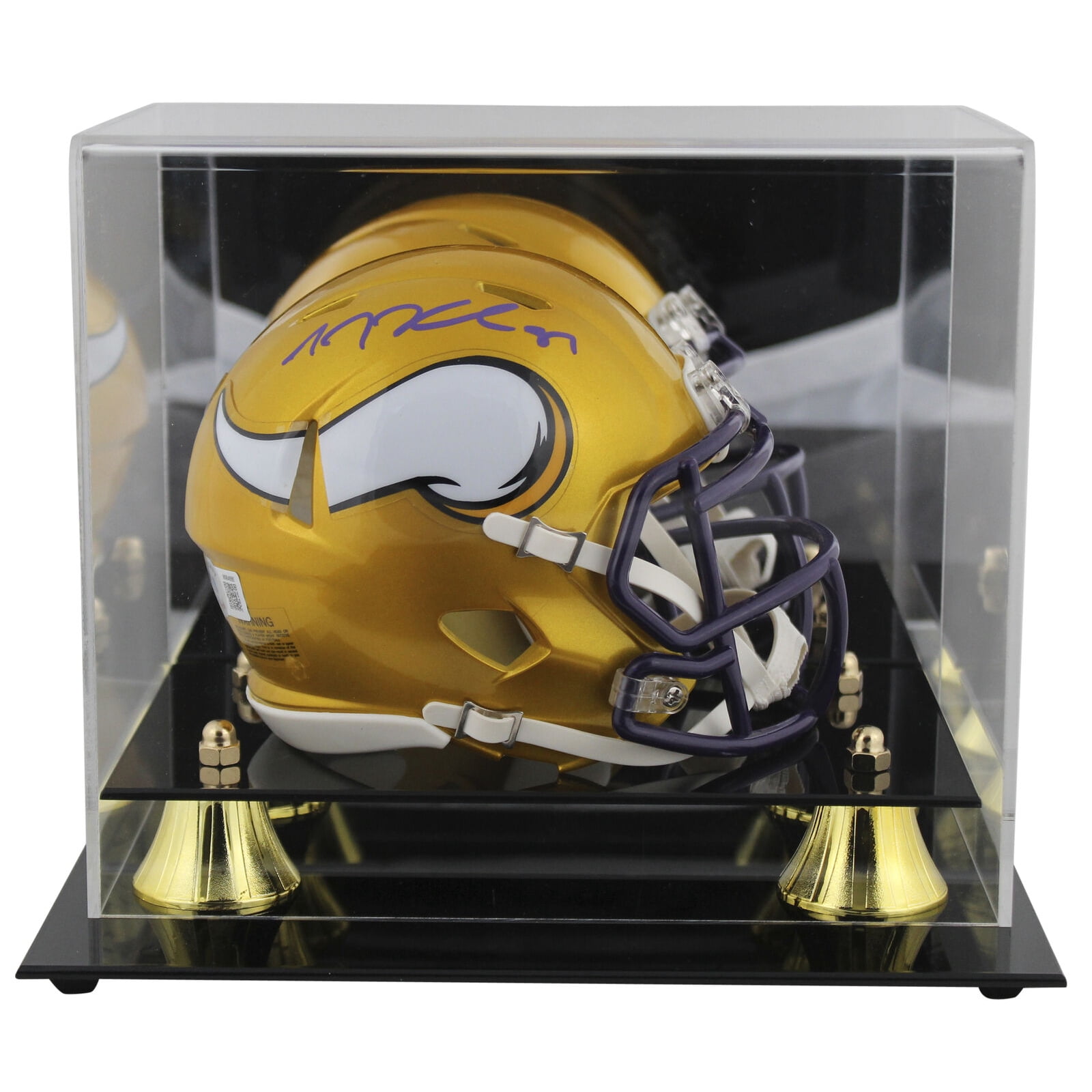 Vikings T.J. Hockenson Signed Flash Speed Mini Helmet W/ Case BAS ...