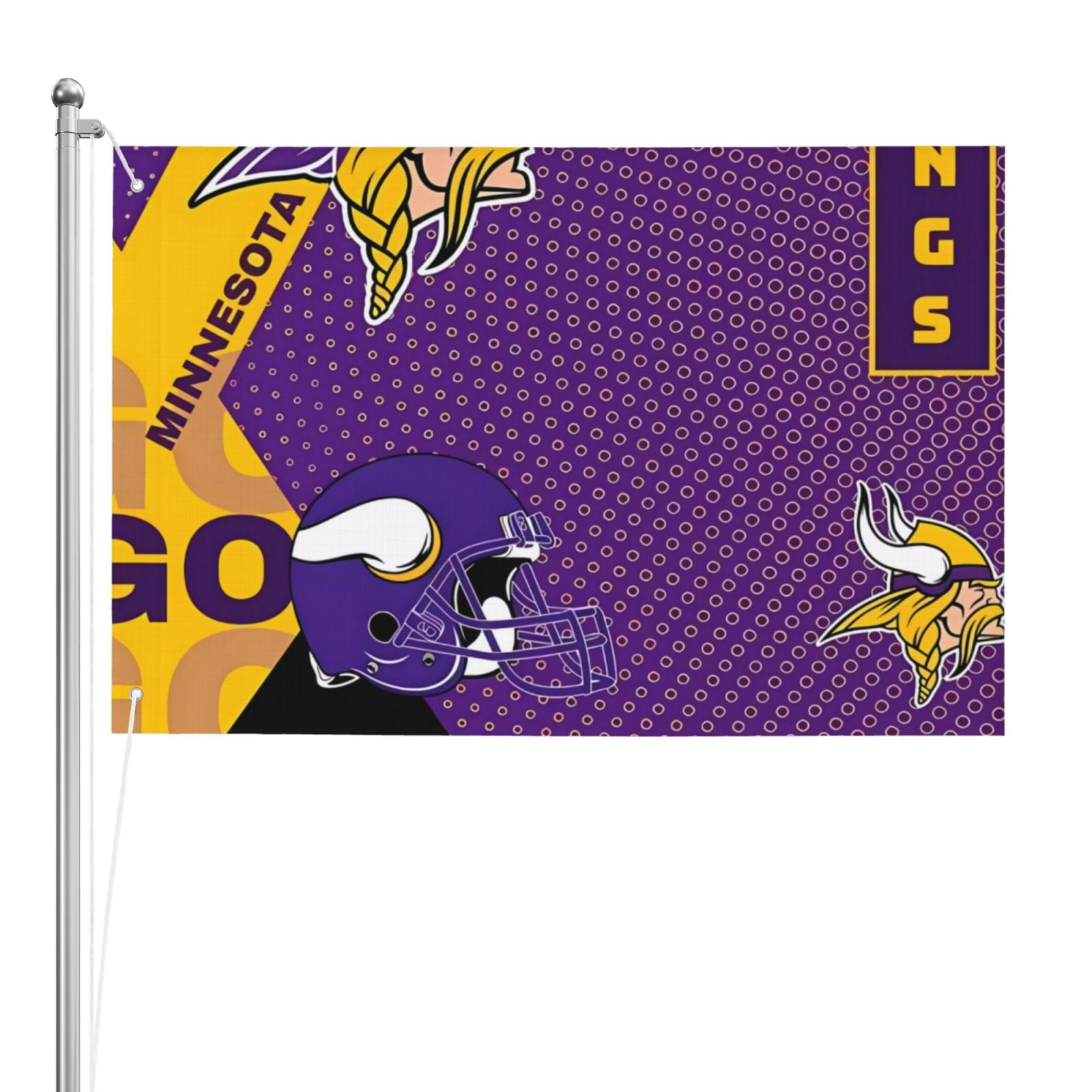 Vikings Three Layer personalized Double Sided Flag Football Fans ...