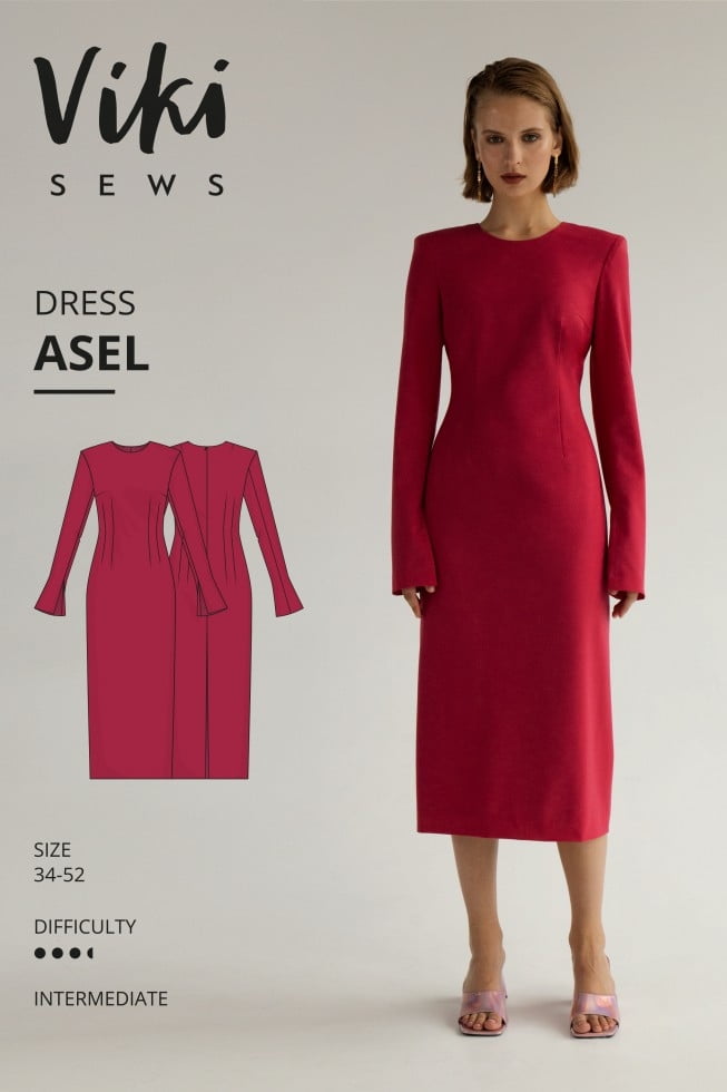 Vikisews Sewing Pattern Asel Dress Women UK 4-22 Dresses - Walmart.com