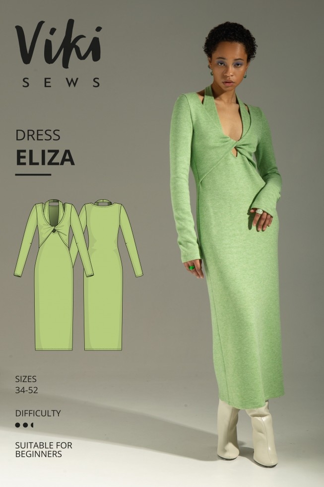Vikisews Sewing Pattern Eliza Dress Women UK 4-22 Dresses - Walmart.com