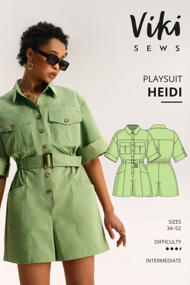 Vikisews Sewing Pattern Heidi Playsuit Women UK 4-22 Jumpsuits ...