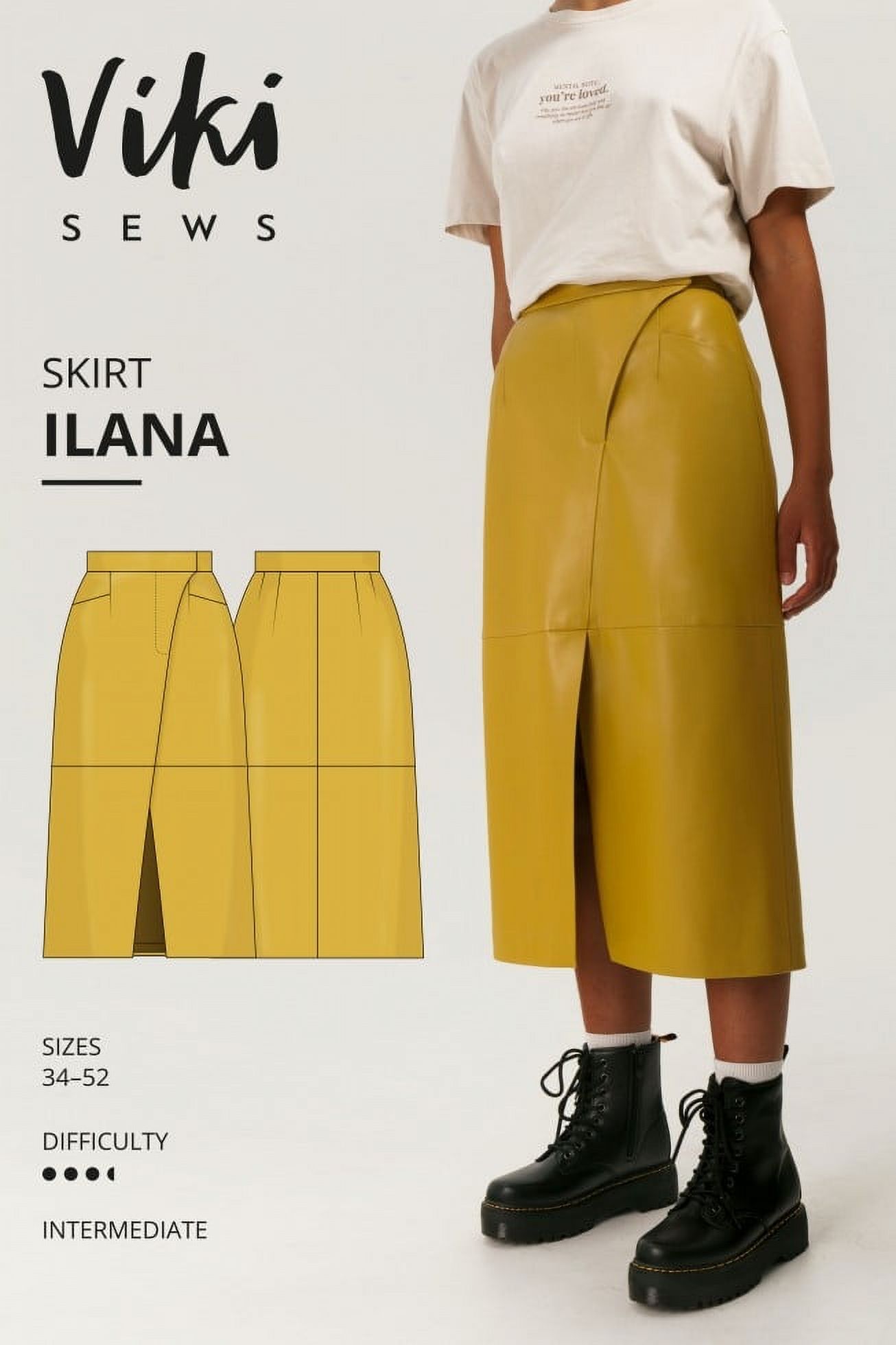 Vikisews Sewing Pattern Ilana Skirt Women UK 4-22 Skirts - Walmart.com