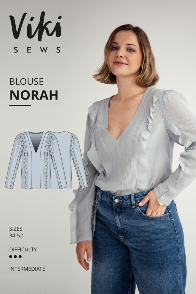 Vikisews Sewing Pattern Norah Blouse Women UK 4-22 Tops - Walmart.com