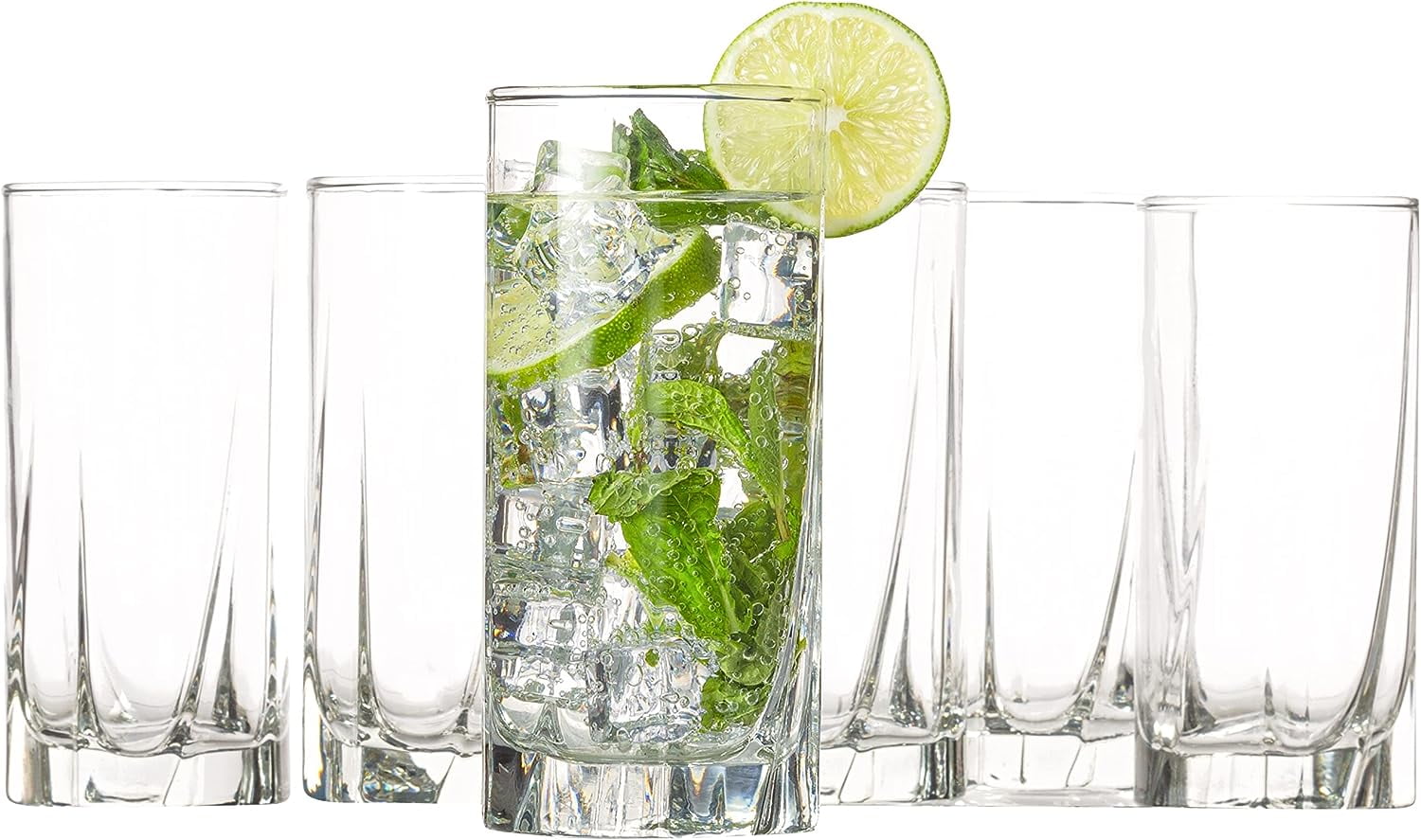 Vikko 12 Oz Drinking Glasses Iced Tea & Highball Glasses 6-Pc Drinkware ...