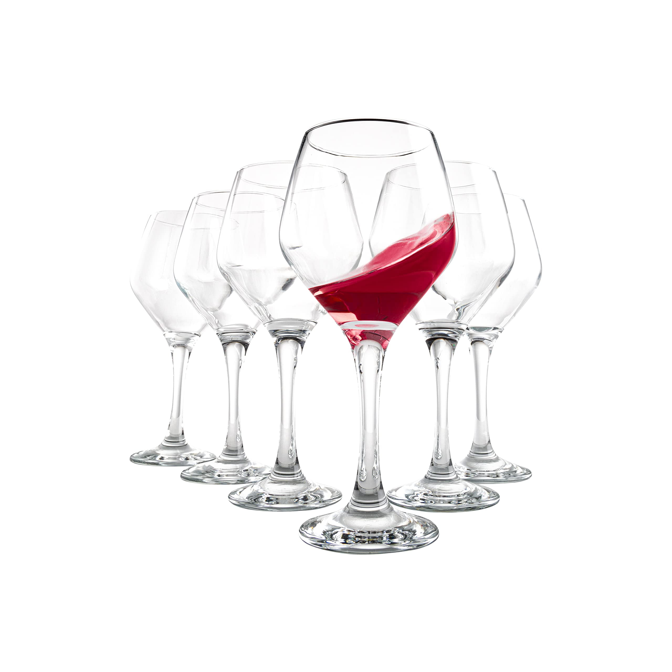 Vikko 15.25 Ounce Glass Wine Glasses, Set of 6 Stemmed Wine Glasses for ...