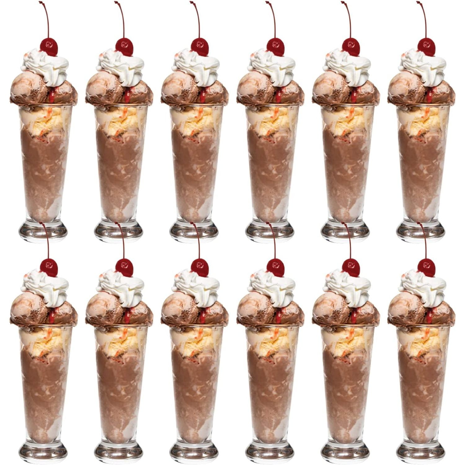 Vikko 6 Oz Milkshake Glasses: Parfait Glasses - Milkshake Cups - Ice ...