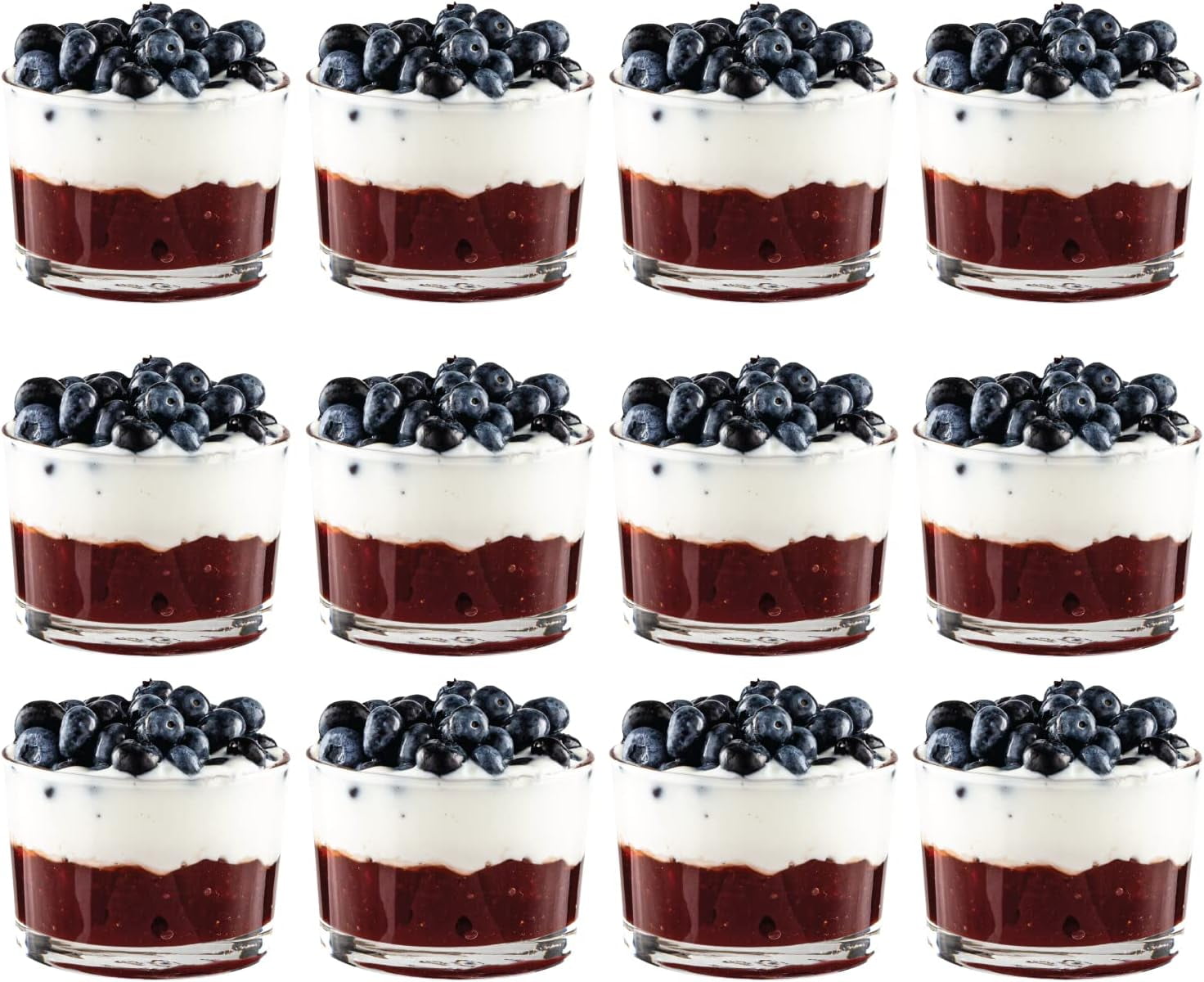 Vikko 7 Oz Glass Dessert Cups Stackable Tasting & Parfait Glasses 12-Pc ...