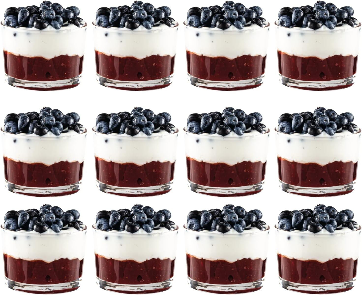 Vikko 7 Oz Glass Dessert Cups Stackable Tasting & Parfait Glasses 12-Pc ...