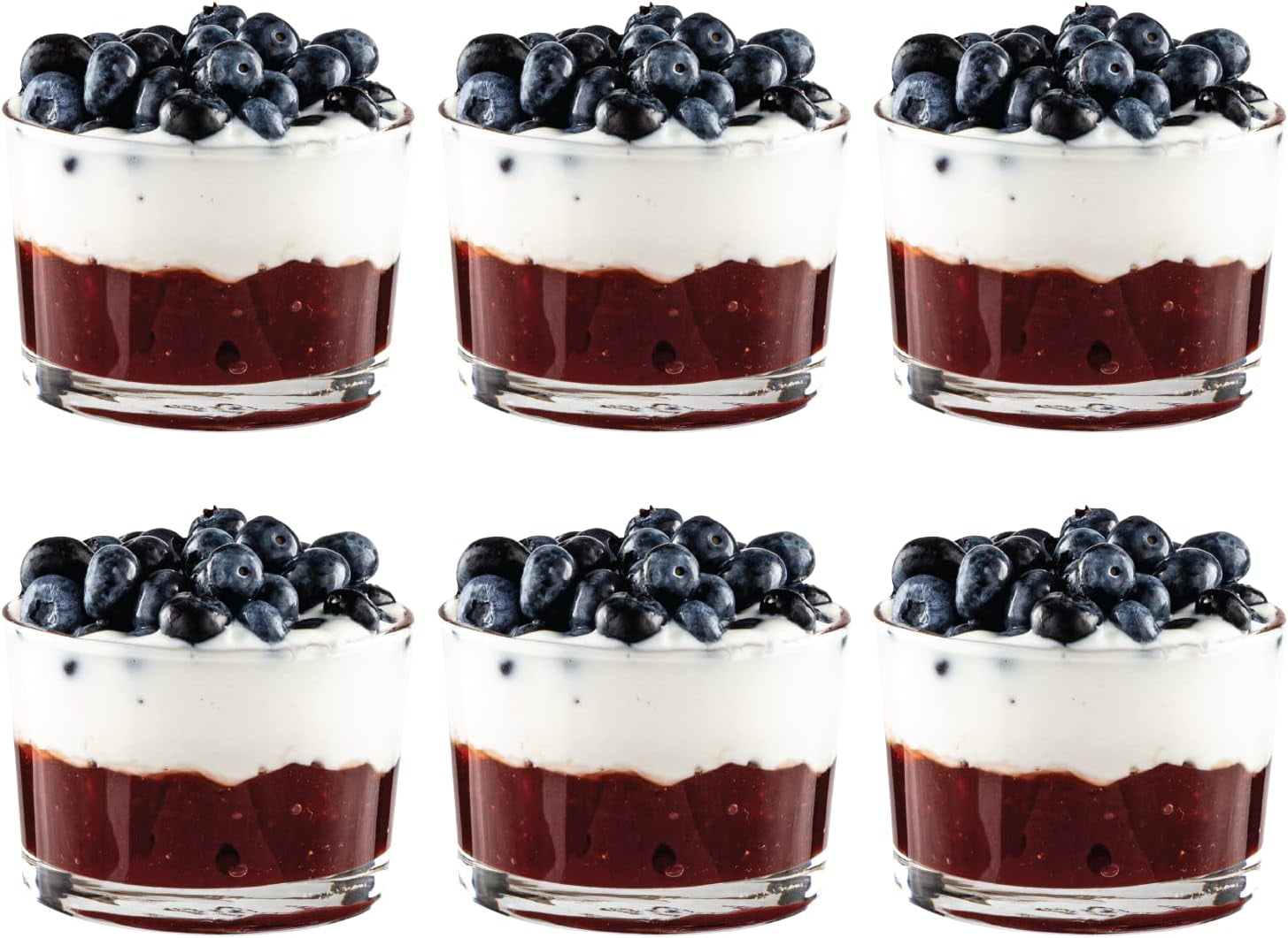 Vikko 7 Oz Glass Dessert Cups Stackable Tasting & Parfait Glasses 6-Pc ...