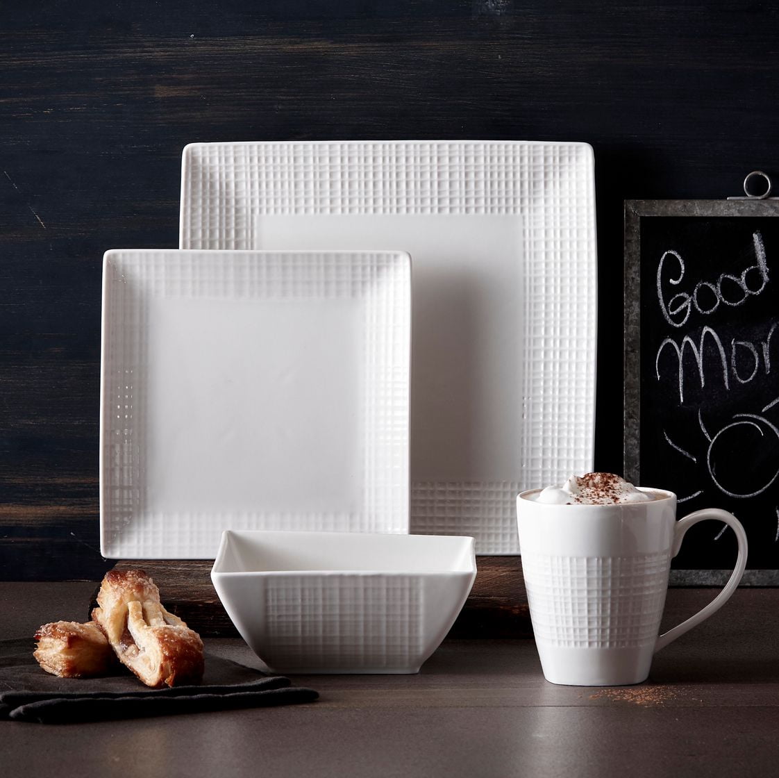 Vikko DinnerWare Sets, 16pc Dinnerware Set, Fine Mesh Design, Service ...
