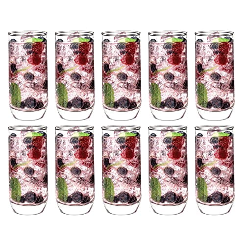 Vikko Drinking Glasses, 12 Oz Drinking Glasses Set of 12, Crystal Clear ...