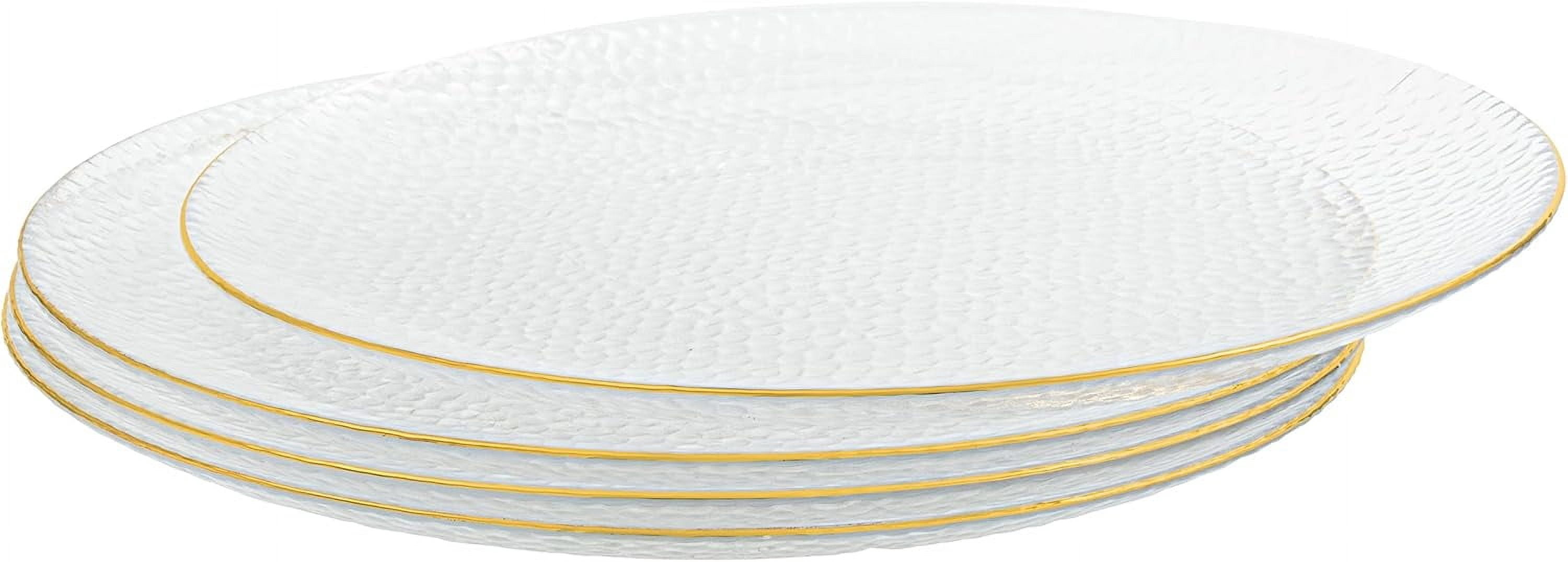 Vikko Glass Charger, 13 Inch Hammered Clear Glass Dinner Plate Charger ...