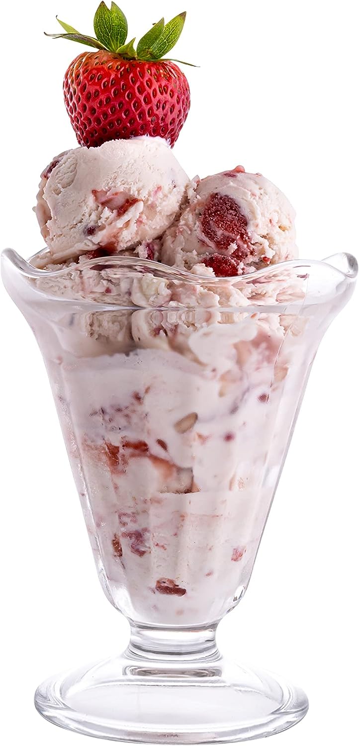 Vikko Ice Cream Glasses 11.5 Oz Retro Milkshake Glasses for Floats ...