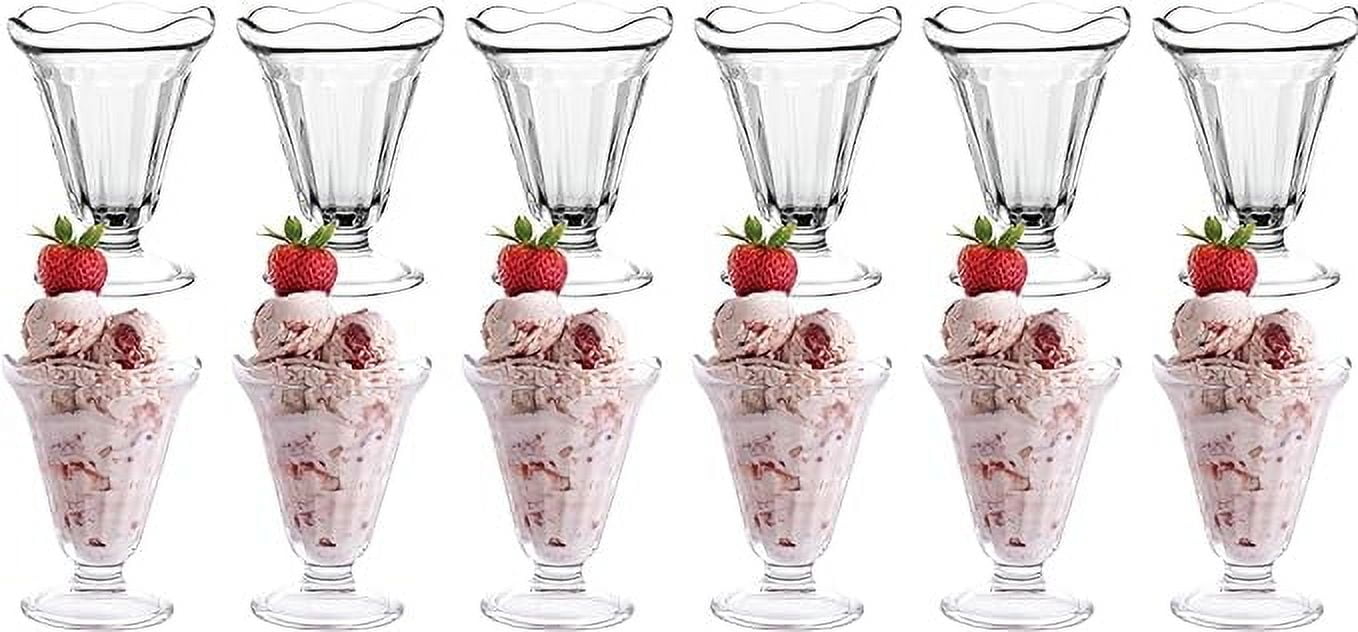 Vikko Ice Cream Glasses 7.5 Oz Retro Milkshake Glasses for Floats ...