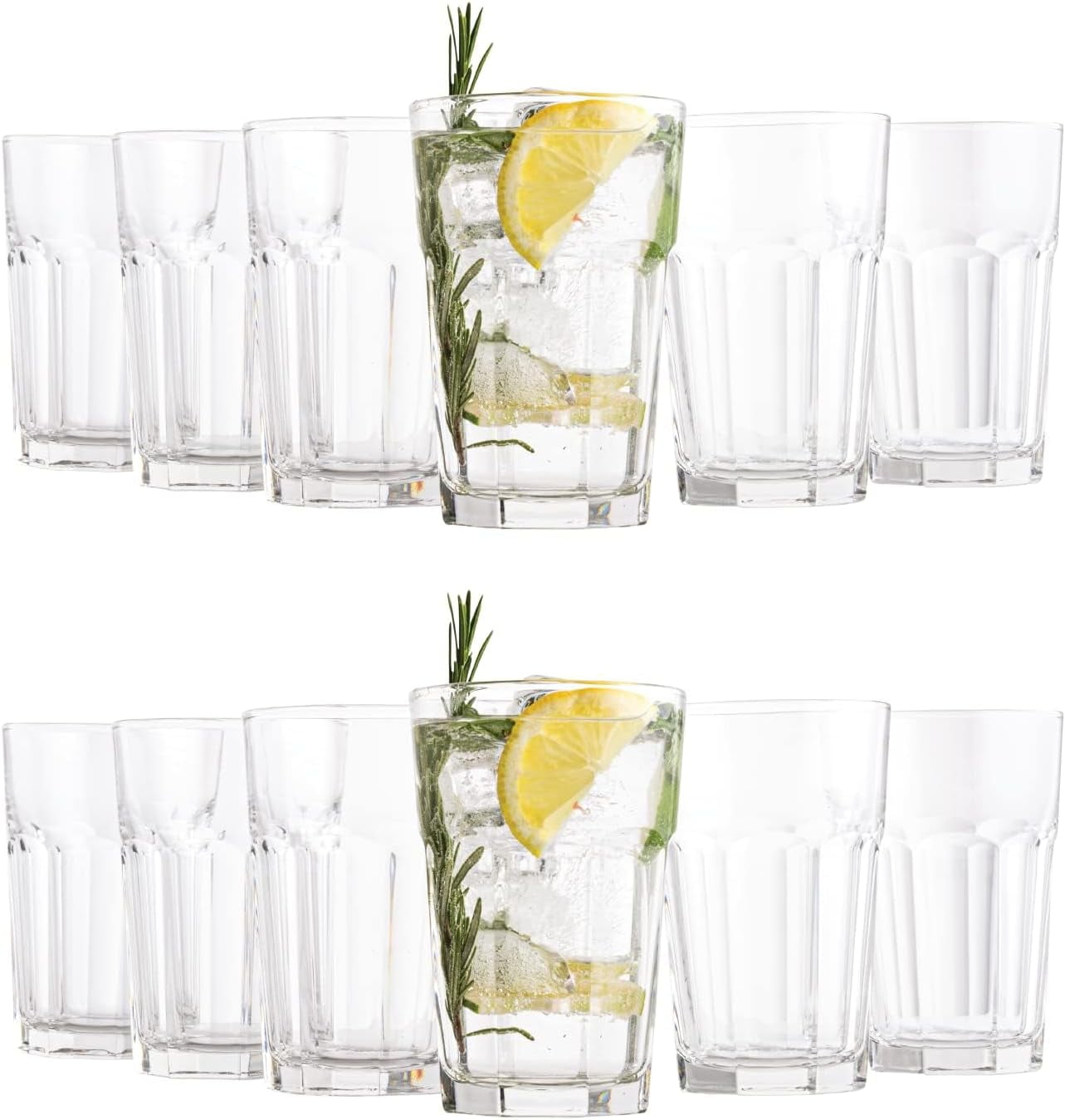 Vikko Large Drinking Glasses, 14 Ounce Glass Cups, Durable Glasses ...