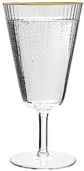 Vikko Water Glass With Stem, 13 Ounce Elegant Goblet with Gold Rim, Set ...