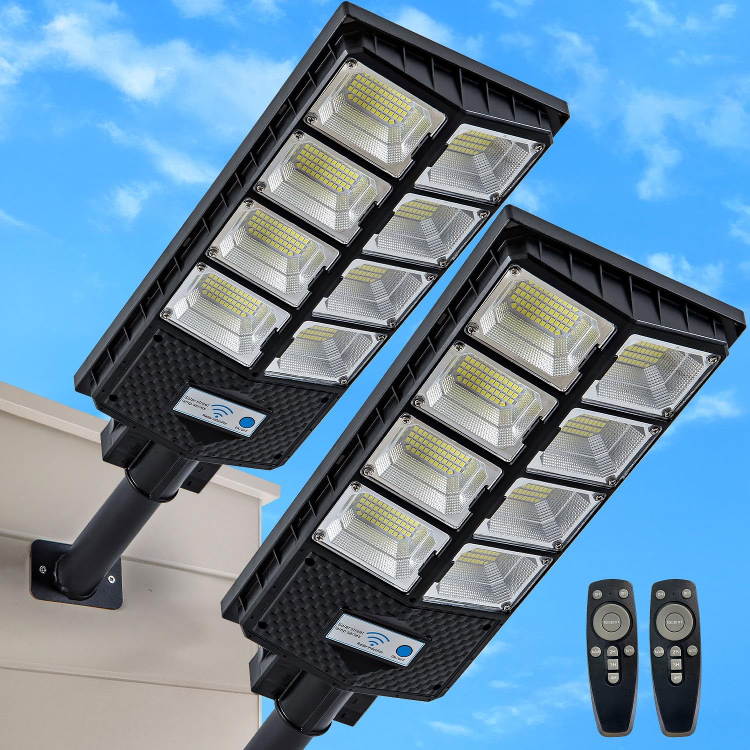Vikrami Solar Street Lights Outdoor, IP67 Waterproof Wall-Mounted Flood ...