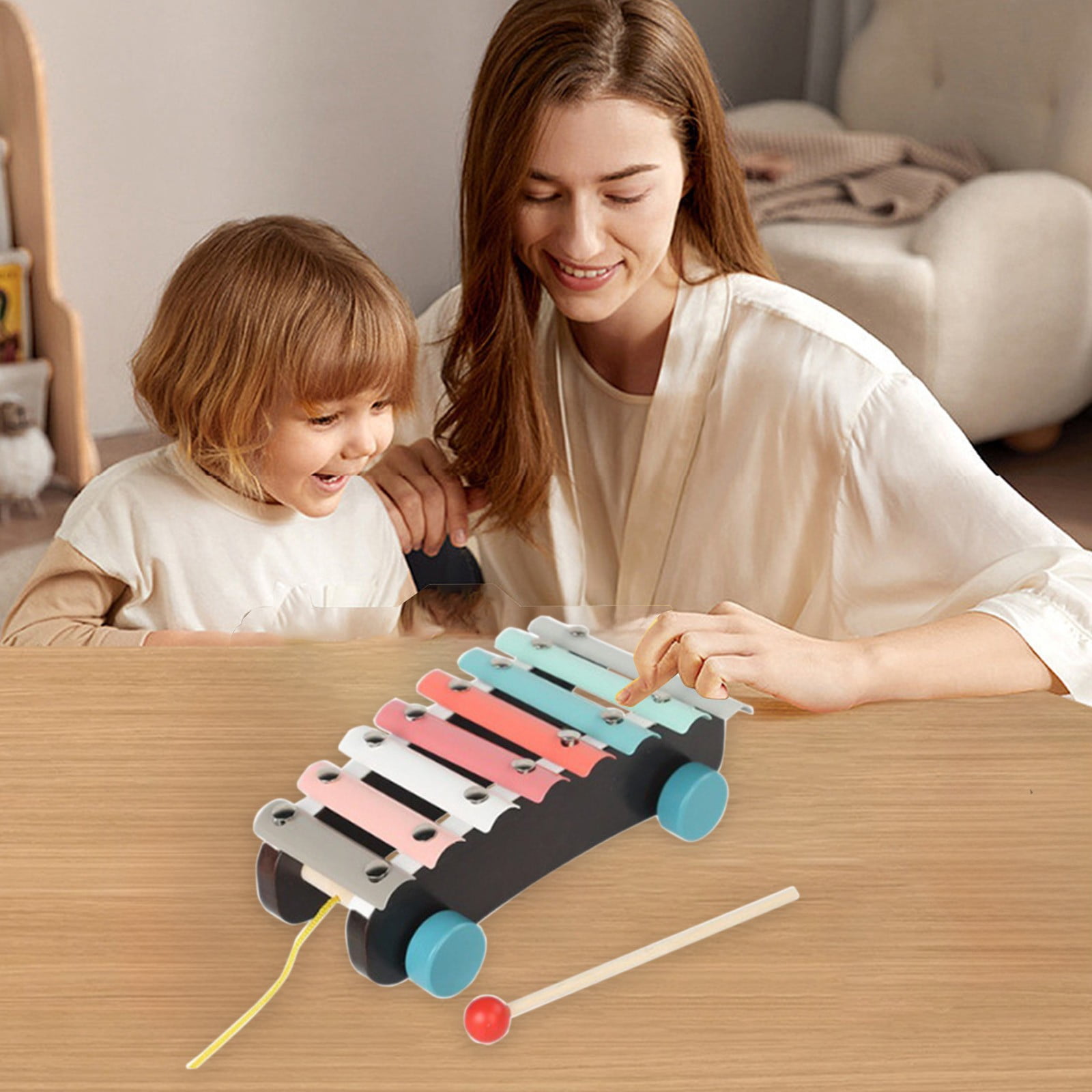 Vikszoy Children’s Wooden Xylophone With Rainbows Keys Educational ...