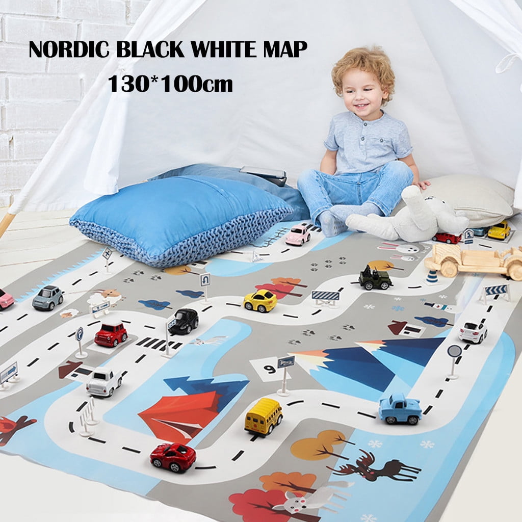 Vikszoy Toys Clearance Kids Play Mat City Road Buildings Parking Map ...