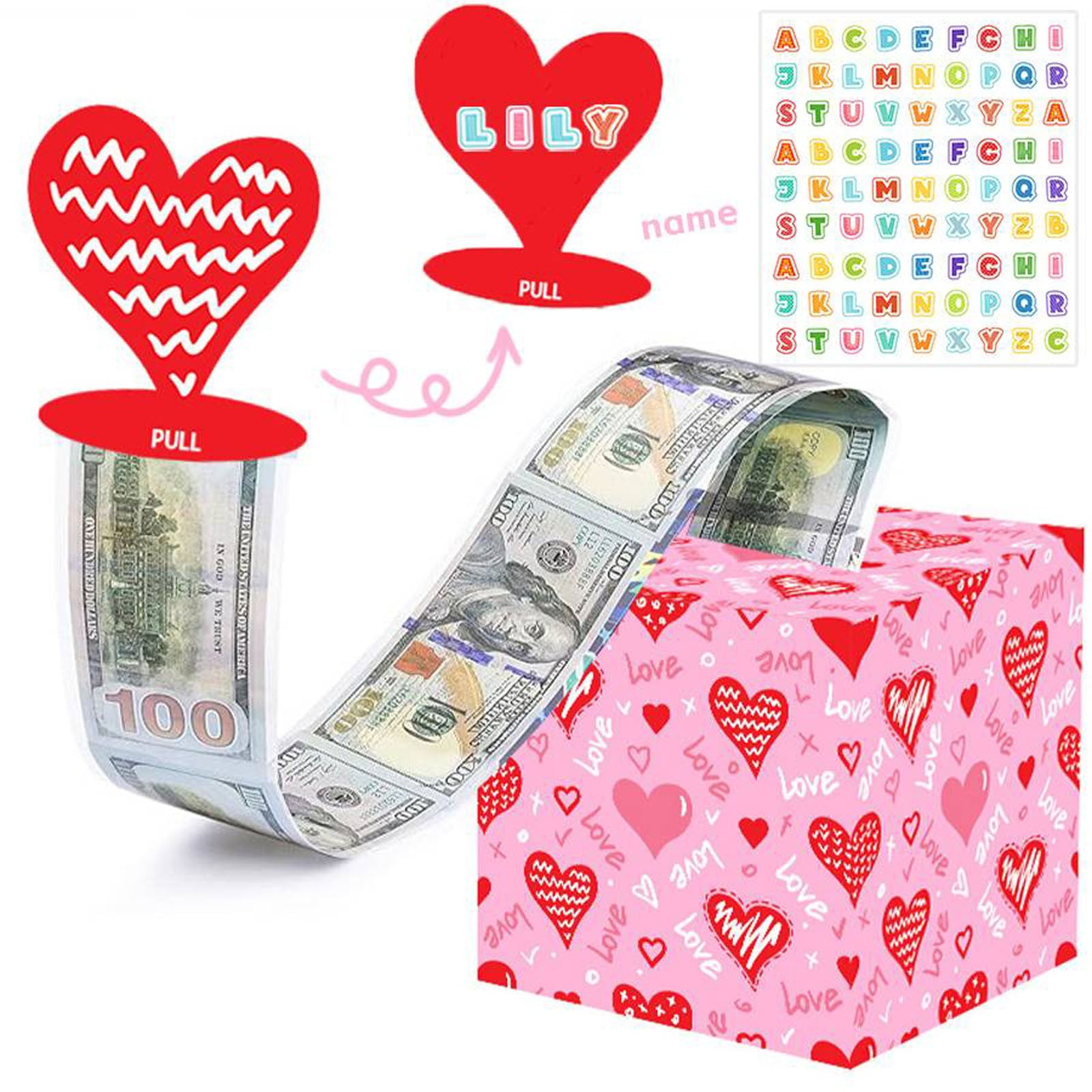 Vikszoy Valentine's Day Money Box for Cash Pull Money Box for Cash Gift ...