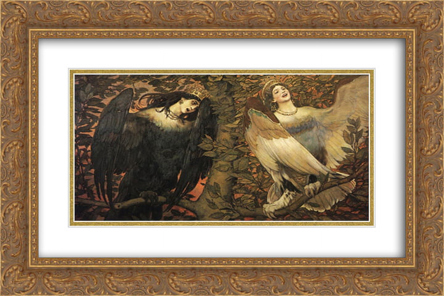 Viktor Vasnetsov 2x Matted 24x18 Gold Ornate Framed Art Print 'Sirin ... Viktor Vasnetsov 2x Matted 24x18 Gold Ornate Framed Art Print 'Sirin ...