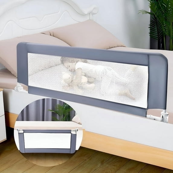 VIKUA 58in Bed Rail for Toddlers,Foldable Baby Bed Rail, Universal Fit ...