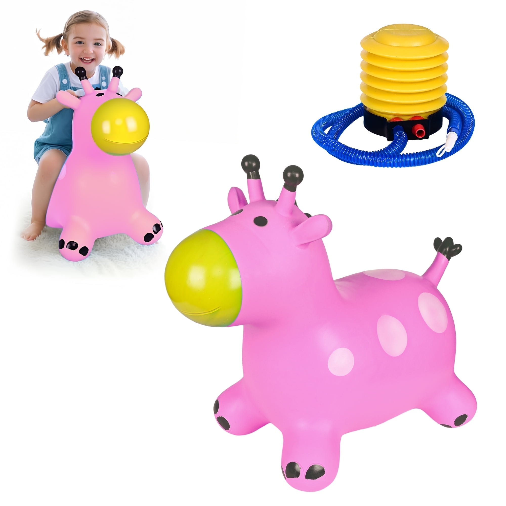 Vikua Bouncy Animals Jumping Horse, Toddler Girl Inflatable Bouncing ...
