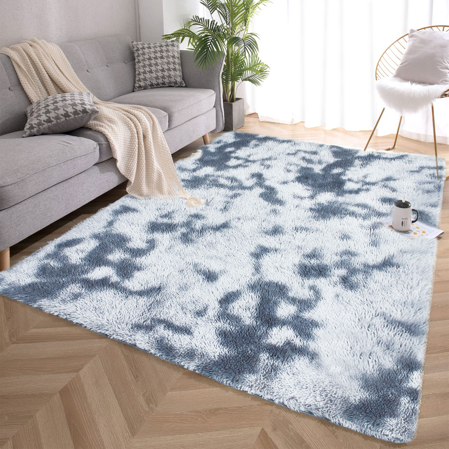 Modern Comfortable Soft Floor Rug Plush Fluffy Shag Area Rug Bedroom ...