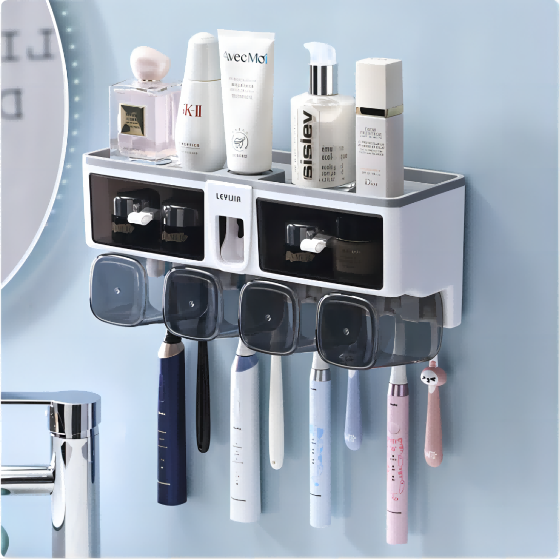 Mainstays Soft Touch Grey Plastic Toothbrush Holder, 1 Each - Walmart.com