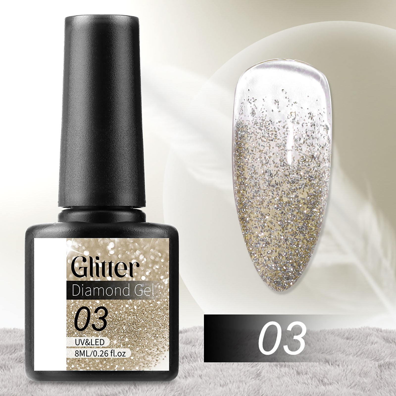 Vikudy Nail Polish Enamel 8 Color Crushed Drill Glue Star Diamond ...