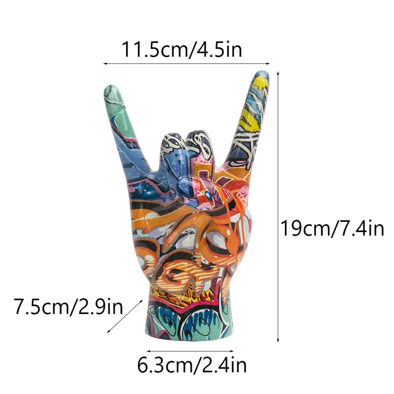 Vilead Graffiti Rock On Hand Figurines Rock and Roll Decor Bookshelf ...