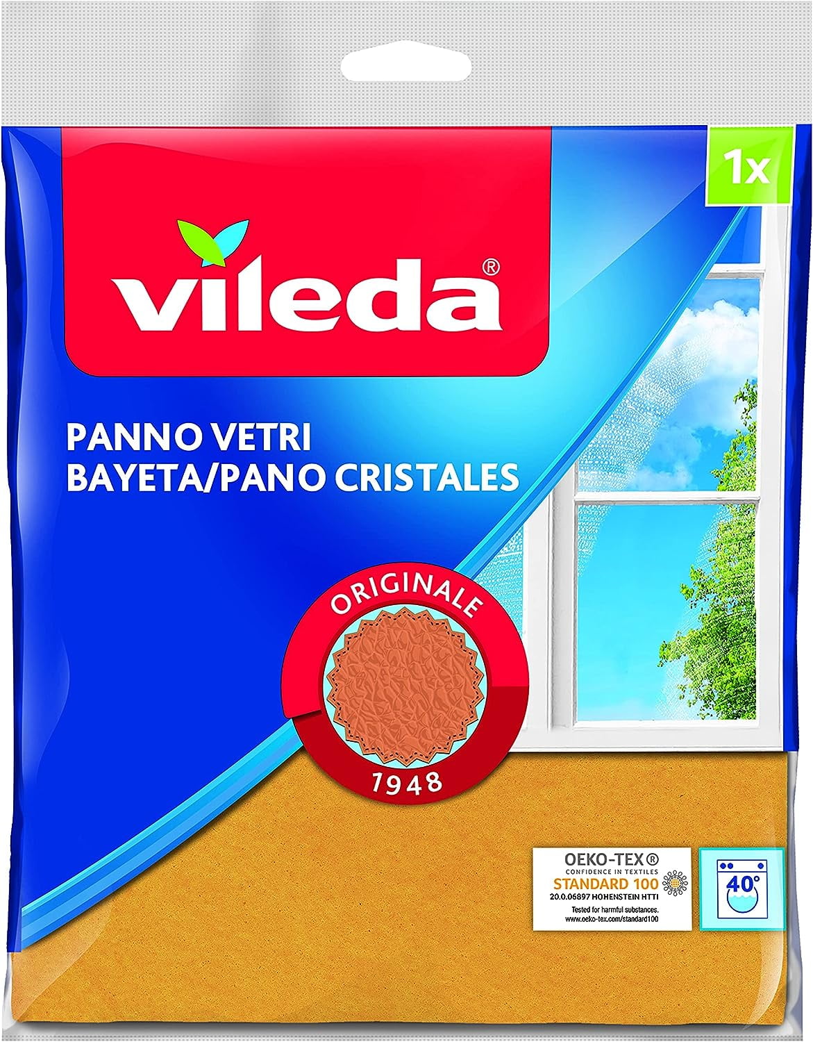 Vileda Cloth Classic and Traditional Glass Cleaner, Deep Without ...