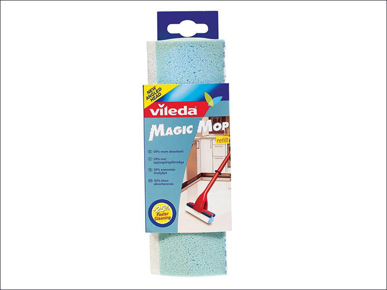 Vileda Magic Mop Refill - Easy Rinse Clean Head System with Absorbent Sponge - Walmart.com