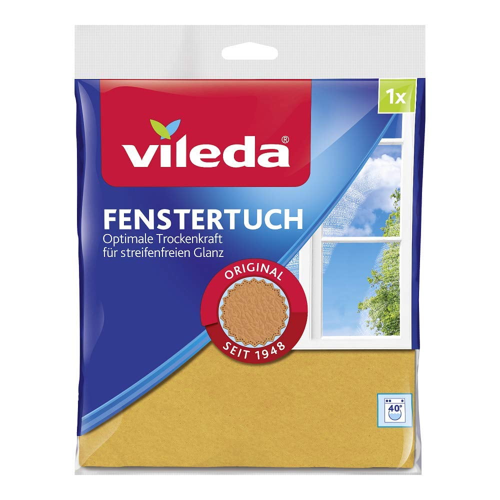 Vileda Window & Glass Cleaning Cloth Streak Free Shine Cleaning 30% ...