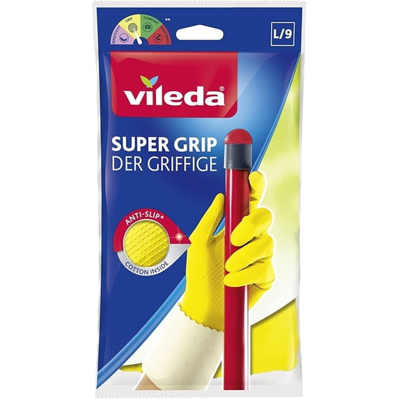 Vileda reusable gloves SUPER GRIP Size: L /1 pair - Walmart.com