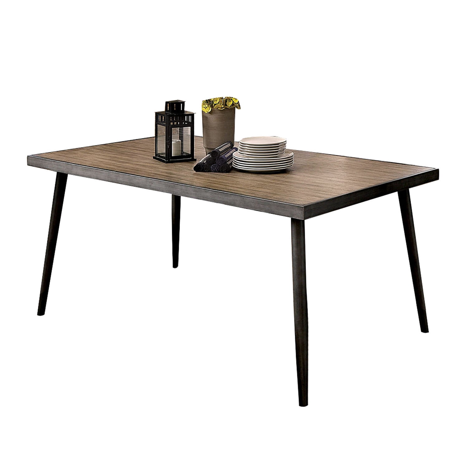 Vilhelm I Modern Gray Metal Dining Table - Walmart.com