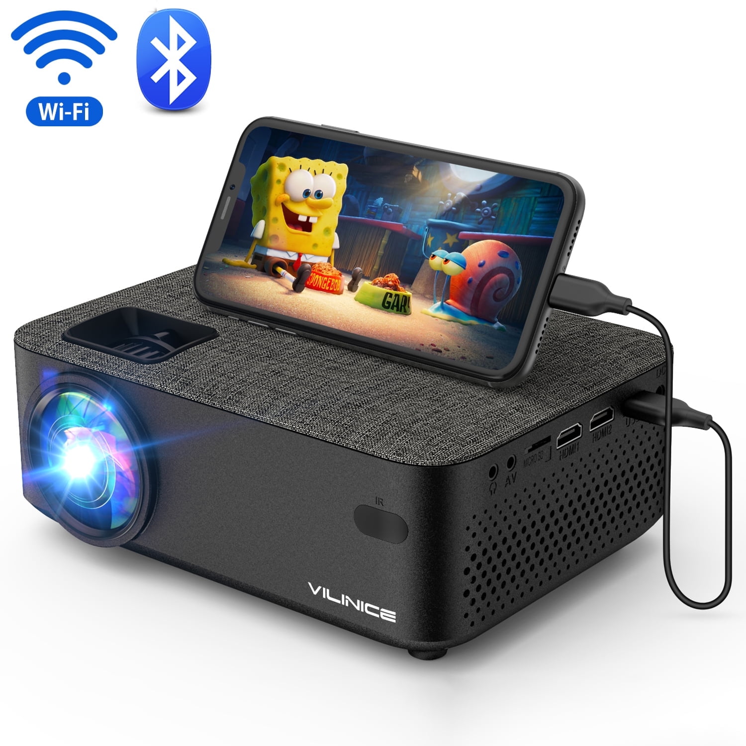 VILINICE Mini WiFi Projector, HD 1080P and 240" LCD Display, with ...