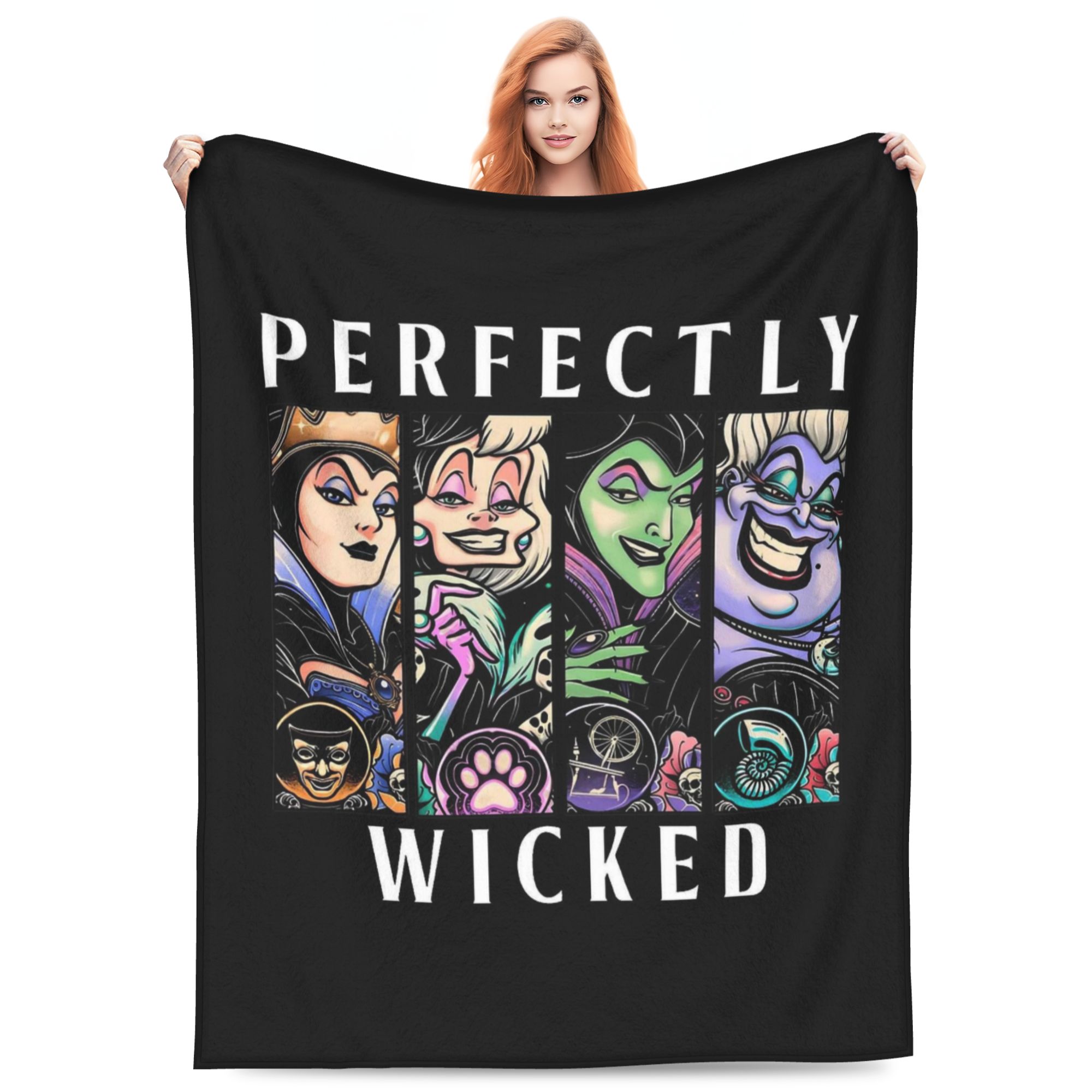 Vill-ain Bad Witche Bed Blanket 3D Printed Throw Blanket Lightweight ...