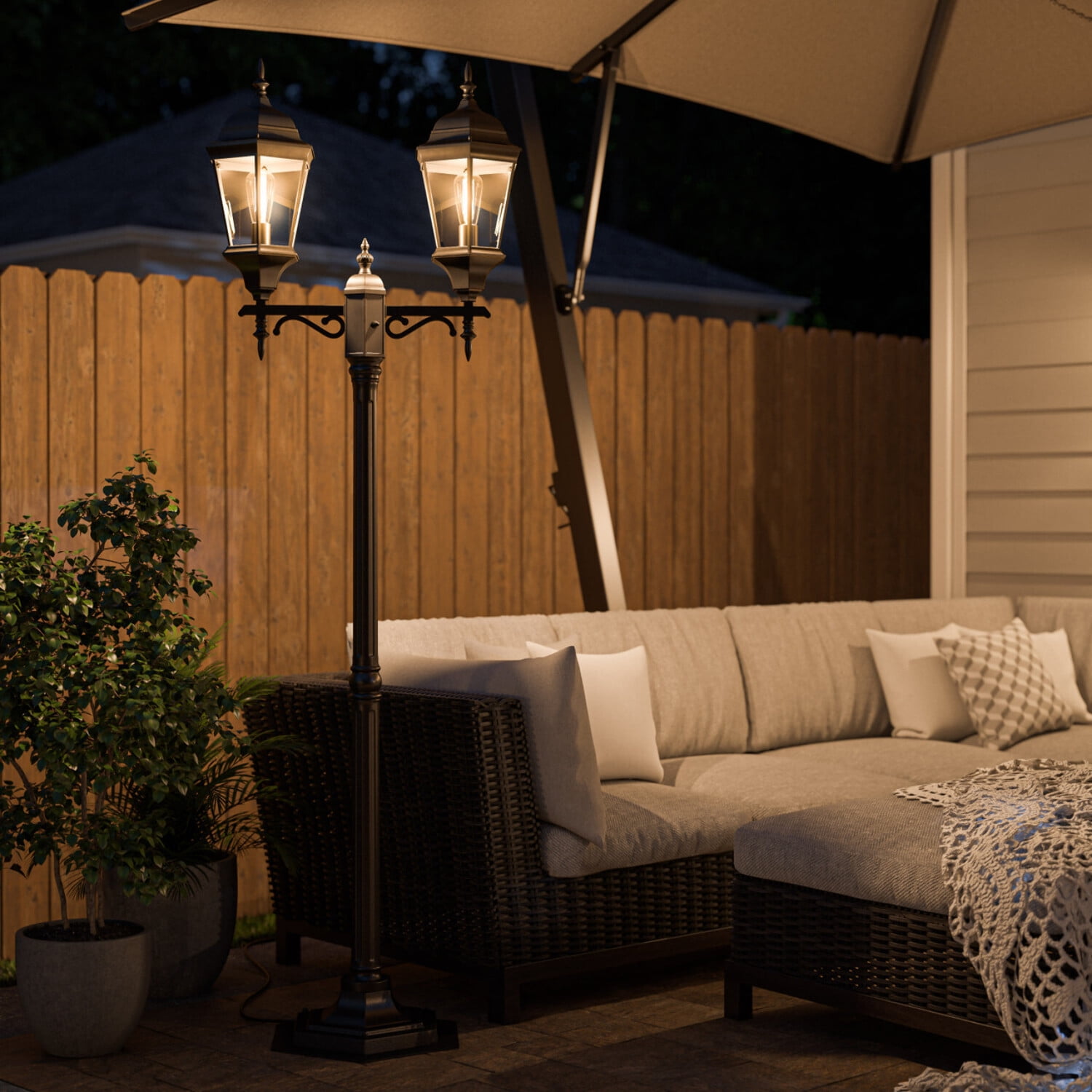 Villa 2-Light Post Light - Oil Rubbed Bronze - Walmart.com