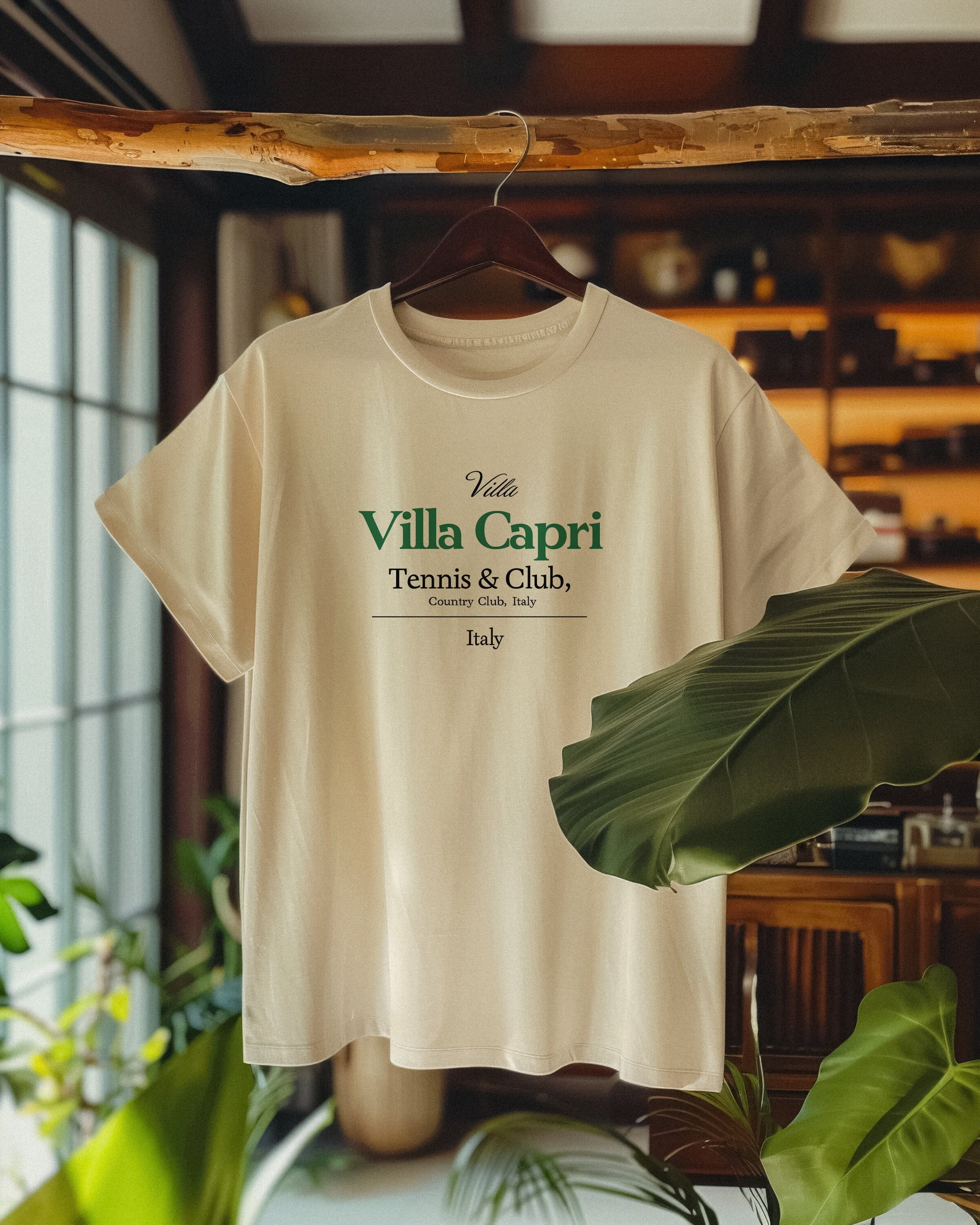 Villa Capri Italy Tennis Country Club Graphic Tee Old Money Aesthetic ...