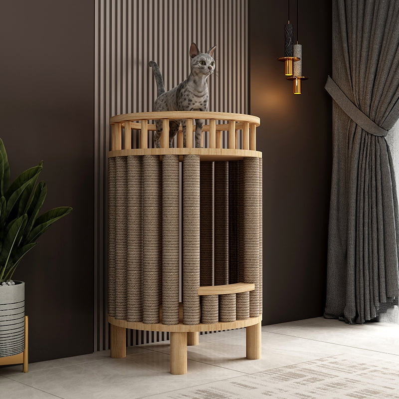 Villa Corrugated Cat Nest Square Nest Wooden Replaceable Cat Claw Board ...