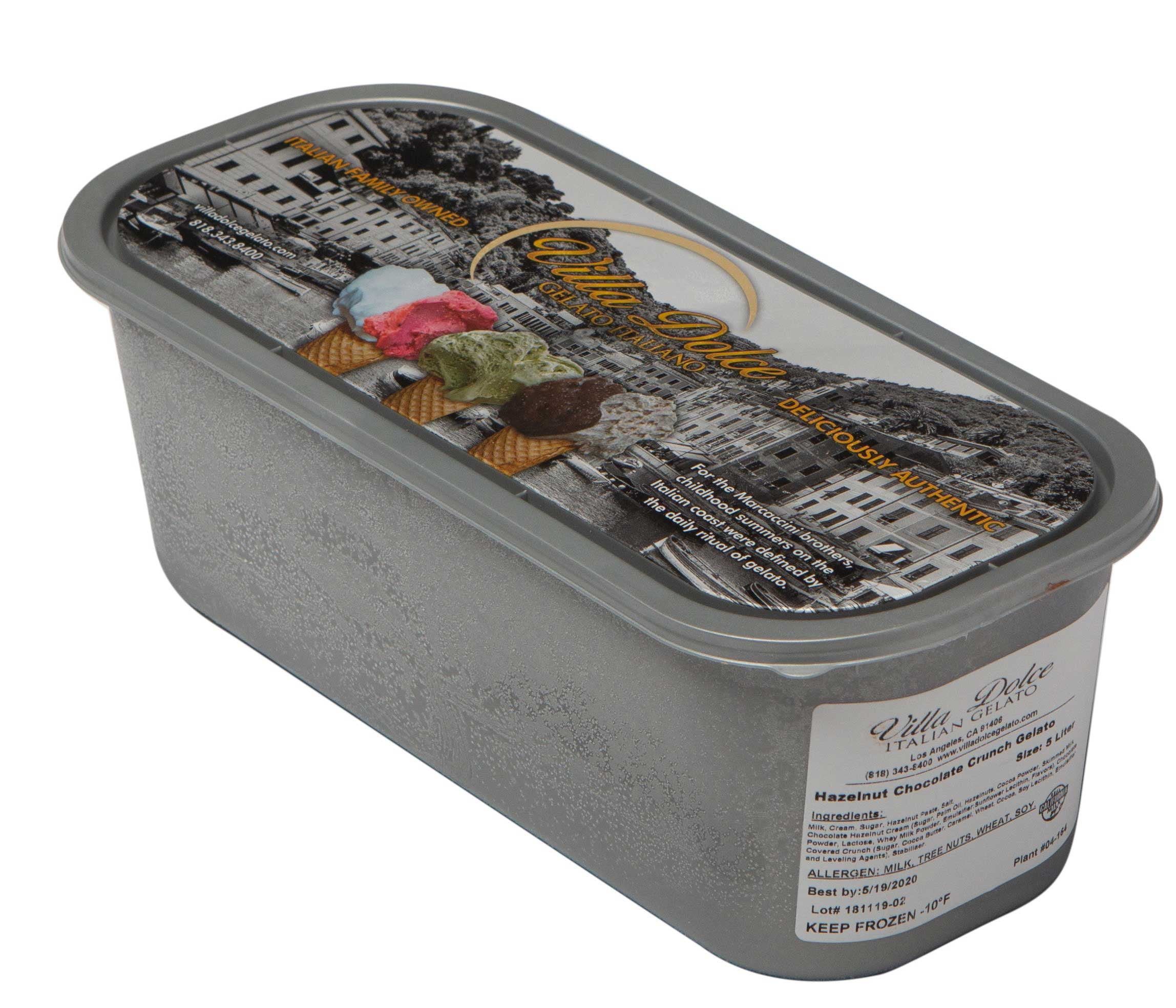 Villa Dolce Piemonte Hazelnut Chocolate Crunch Gelato, 5 Liter -- 1 ...