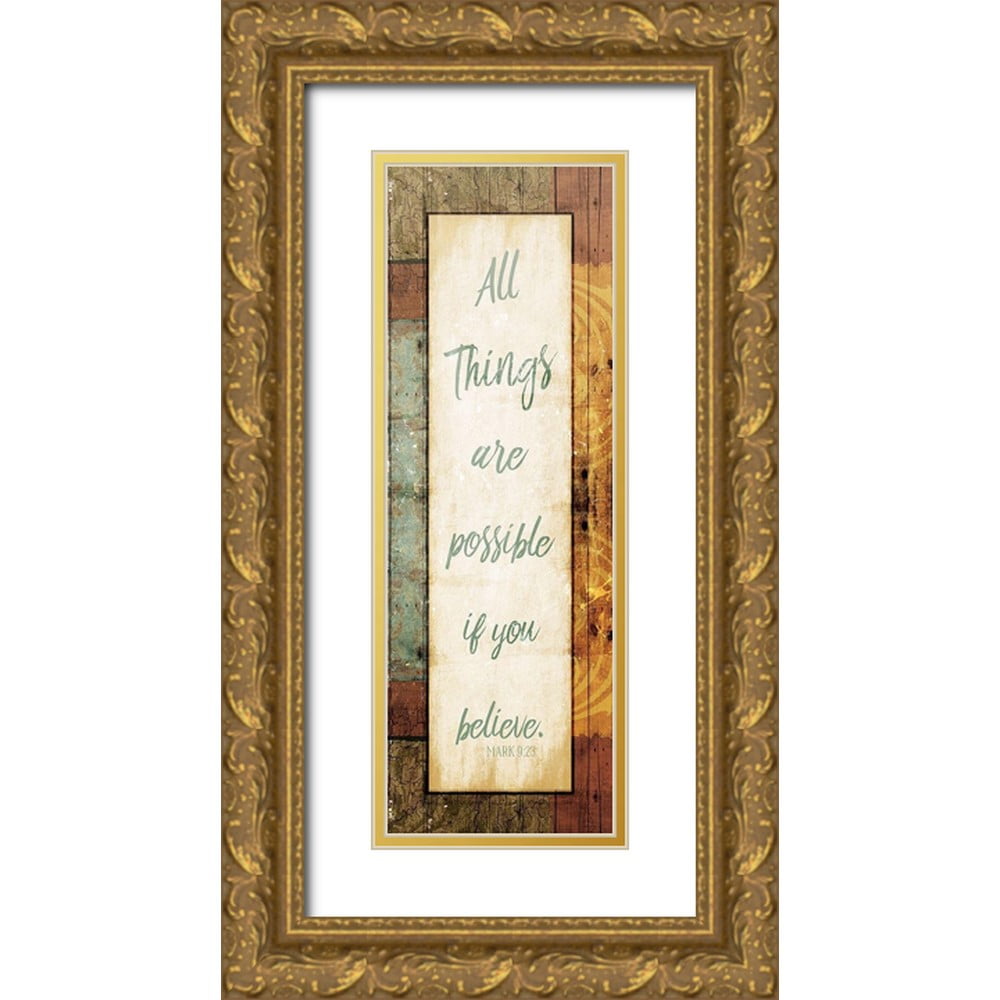 Villa, Mlli 11x24 Gold Ornate Wood Framed with Double Matting Museum ...