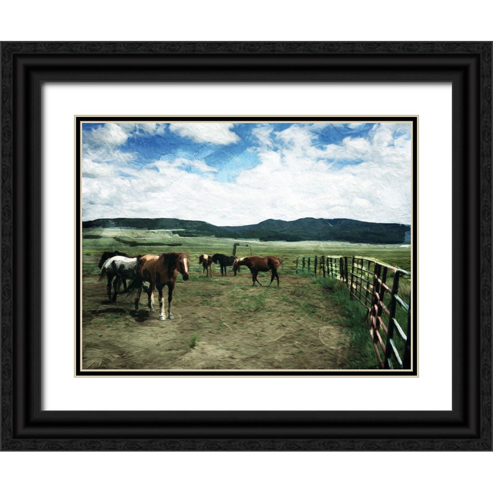 Villa, Mlli 14x12 Black Ornate Wood Framed with Double Matting Museum ...