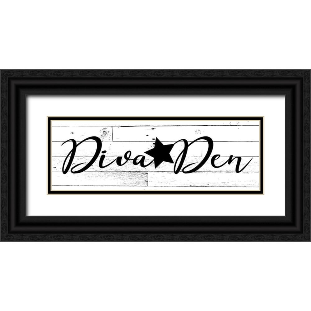 Villa, Mlli 14x7 Black Ornate Wood Framed with Double Matting Museum ...