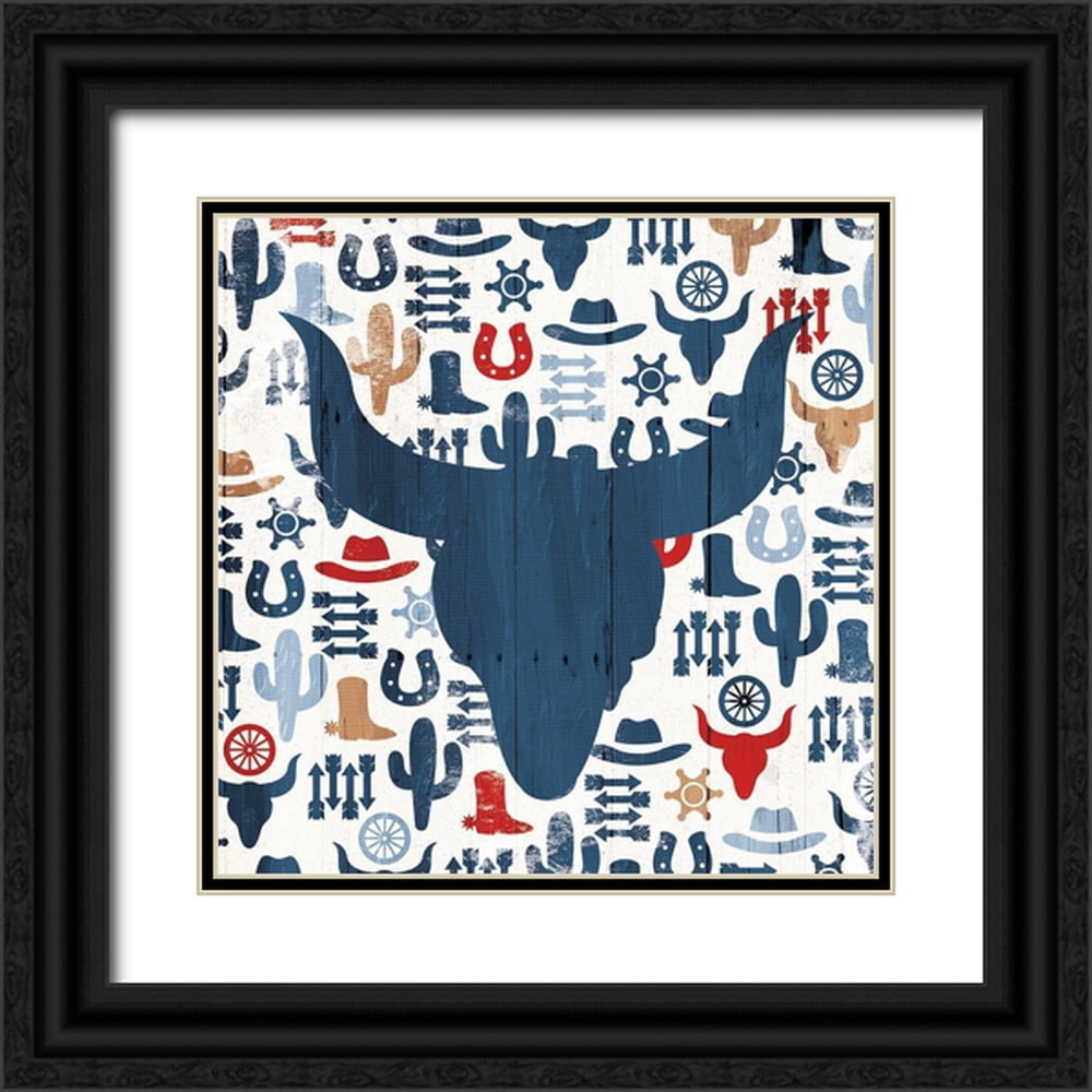 Villa, Mlli 15x15 Black Ornate Wood Framed with Double Matting Museum ...