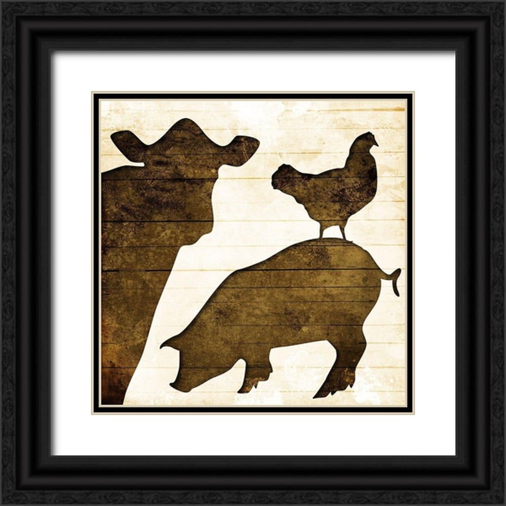 Villa, Mlli 15x15 Black Ornate Wood Framed with Double Matting Museum ...