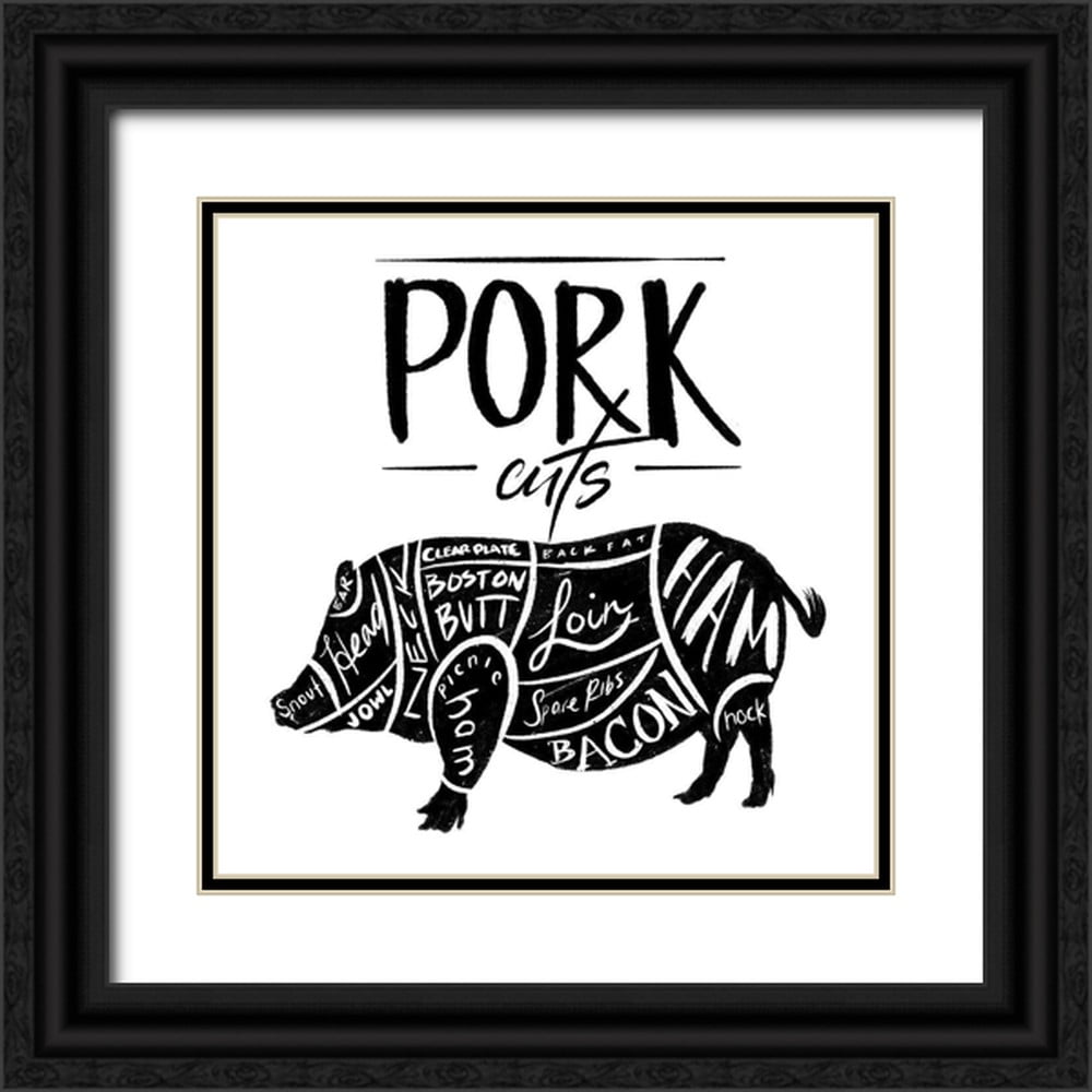 Villa, Mlli 15x15 Black Ornate Wood Framed with Double Matting Museum ...